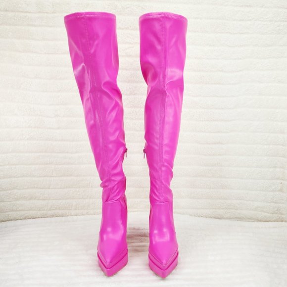 Mixx Shuz | Shoes | Delicious Hot Pink Fuchsia Pointy Toe Platform High ...